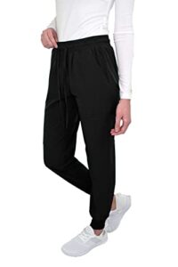 gt performance women's medical nursing jogger scrub pant black-medium