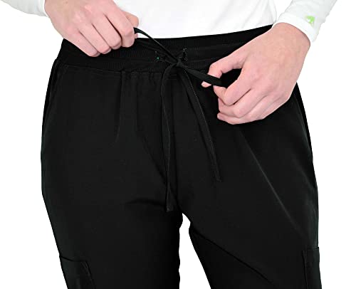 GT Performance Women's Medical Nursing Jogger Scrub Pant Black-Medium