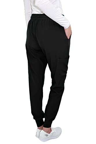 GT Performance Women's Medical Nursing Jogger Scrub Pant Black-Medium