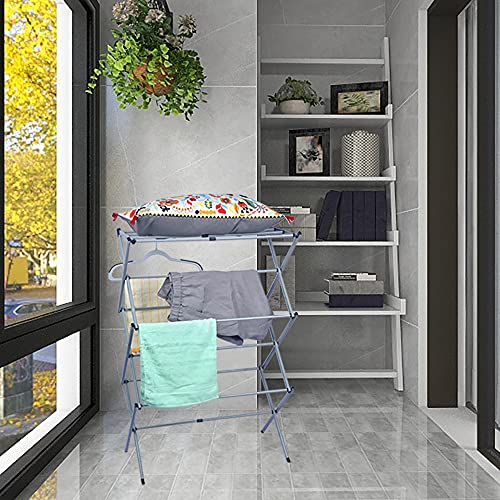 Finnhomy Pre-Assembled Clothes Drying Rack, Drying Rack Clothing, Expandable Laundry Drying Rack, Towel Rack for Indoor and Outdoor Use, 41.3" x 29.5" x 15", Grey