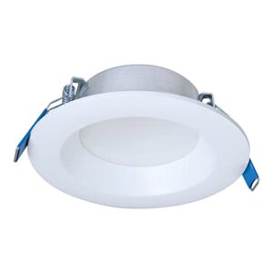 halo lt4069fs351ewhdmr canless led recessed light selectable 3000k, 4000k, 5000k cct 600 lumens, 4 inch, white