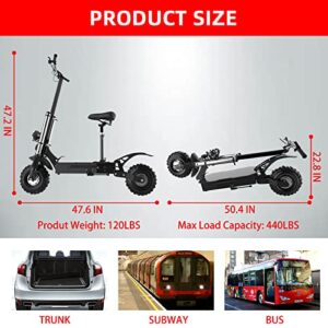 AJOOSOS X60 Electric Scooter, 60V 6000W Dual Motor, Electric Scooter Adults 50 MPH Fast Speed, 60 Miles Long Range, Hydraulic Damping, 11” Off-Road Tires, 400 LBS Weight Limit, Electric Kick Scooter