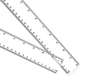 kyweel 2 packs of plastic ruler measuring tools, suitable for schools, offices, homes, with inches and metric (transparent, 12 inches)