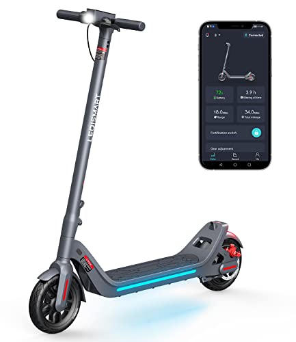 LEQISMART Electric Scooter for Adults with 9" Solid Tires & 350W Motor,Dual Brakes, Foldable Electric Scooter, Max 28Miles Range &Up to15.5MPH