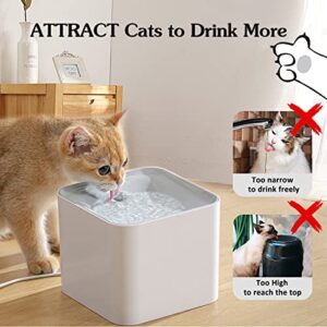 Cat Water Fountain Wireless,luti Pet Water Fountain for Cats Inside with Wireless Pump,Super Quiet Cat Water Fountain for Cats Kitty Dogs Multiple Pets 67oz/2L,Filters Included