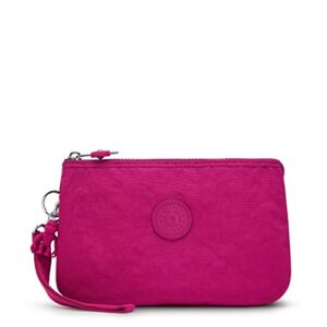 kipling women’s creativity extra large wristlet, versatile cosmetics kit, lightweight nylon travel organizer, pink fuchsia