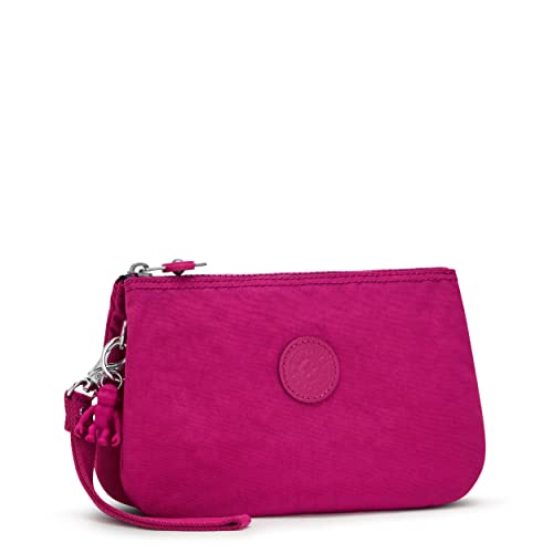 Kipling Women’s Creativity Extra Large Wristlet, Versatile Cosmetics Kit, Lightweight Nylon Travel Organizer, Pink Fuchsia