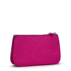 Kipling Women’s Creativity Extra Large Wristlet, Versatile Cosmetics Kit, Lightweight Nylon Travel Organizer, Pink Fuchsia