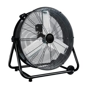 warmlrec industrial fan 24 inch heavy duty drum 3 speed 8100 cfm air circulation high velocity fan for warehouse, workshop, factory, commercial, residential and greenhouse black