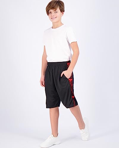 5 Pack: Big Boys Girls Youth Clothing Knit Mesh Active Athletic Performance Basketball Soccer Lacrosse Tennis Exercise Summer Gym Golf Running Teen Running Shorts Quick Dry Fit Knit- Set 12, S (8)