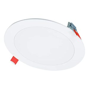 halo hlbph6099fs1emwr canless recessed downlight w/remote driver/junction box integrated led kit hlbph selectable 2700k, 3000k, 3500k, 4000k, 5000k cct new construction 6 inch white