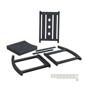 EFURDEN Rocking Chair, Weather Resistant Patio Rocker for Adults, Smooth Rocking Chair Indoor and Outdoor,350lbs Load (Black)