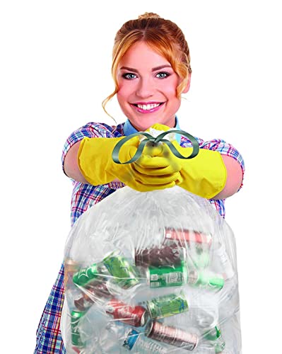 Aluf Plastics 39 Gallon 1.0 MIL Clear Drawstring Trash Bags - 33" x 40" - Pack of 70 - For Lawn & Leaf