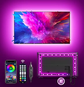 maticod led 9.84ft rgb strip lights for tv behind, usb for 32-43in tv, bluetooth app remote control music sync tv backlight for gaming room