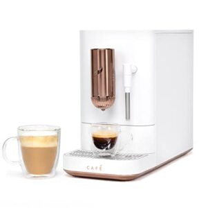 café affetto automatic espresso machine + milk frother | built-in & adjustable espresso bean grinder | one-touch brew in 90 seconds | matte white, 1.2 liter, (c7cebbs4rw3)