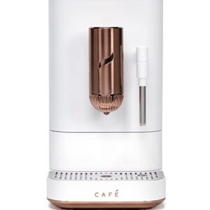 Café Affetto Automatic Espresso Machine + Milk Frother | Built-In & Adjustable Espresso Bean Grinder | One-Touch Brew in 90 Seconds | Matte White, 1.2 Liter, (C7CEBBS4RW3)