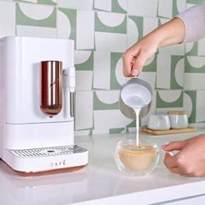 Café Affetto Automatic Espresso Machine + Milk Frother | Built-In & Adjustable Espresso Bean Grinder | One-Touch Brew in 90 Seconds | Matte White, 1.2 Liter, (C7CEBBS4RW3)