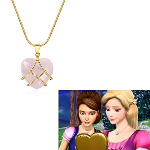 IDesign Best Friend Necklace for Women Girls Diamond Castle Rose Quartz Heart Necklace For Women Girls (2 pcs Rose Quartz necklace)