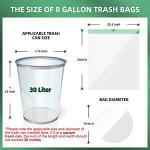 Hawnn 8 Gallon Trash Bag 120 Count, Unscented Strong Drawstring Garbage Bag Fit 30 Litter Trash Can, for Kitchen, Bathroom, Bedroom, Office ( Green )