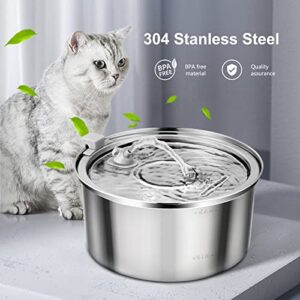 Petilog Automatic Stainless Steel Cat Water Fountain for Multi Pet Households, 3.2L/108oz , Large Capacity Dog Water Dispenser with Ultra Quiet Pump