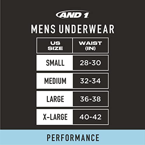 AND1 Men's Performance Leggings - Athletic Compression Base Layer Tights (Size: S-XL), Size X-Large, Black