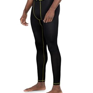 AND1 Men's Performance Leggings - Athletic Compression Base Layer Tights (Size: S-XL), Size X-Large, Black