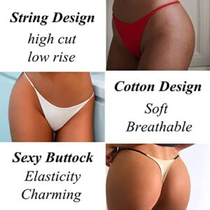 chelectnis G String Thongs for Women Pack Low Rise String Bikini Panties Women Underwear Thong 5Pack T Back Tangas