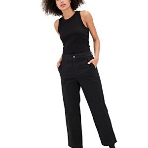 GAP Womens High Rise Girlfriend Khaki Pants, True Black, 14 US