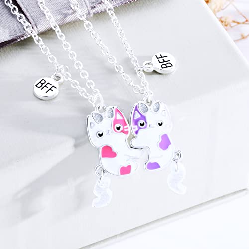 DOYYCA Best Friend Necklace Gifts Magnetic Matching Friendship Necklace for 2 Girls BFF Sister (Cat)