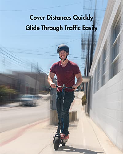 OKAI Electric Scooter for Adults - Up to 28 Miles & 15.5 MPH Commuting Electric Scooter, 300W Motor, 10" Tubeless Tires, Max Load 264 lbs Folding Electric Scooter with Dual Brakes, ES520B