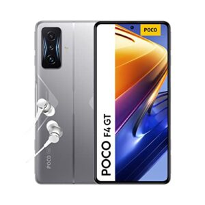 poco f4 gt 5g + 4g lte 256gb + 12gb factory unlocked 6.67" 120hz 64mp triple camera (not verizon sprint boost cricket metro at&t) + (w/fast car charger bundle) (knight silver)