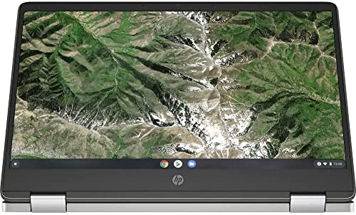 HP Newest Laptop X360 14a Chromebook 14in HD Touchscreen Intel Celeron 4GB DDR4 64GB eMMC WiFi Webcam Stereo Speakers Bluetooth 5 Chrome OS Silver Color (Renewed)