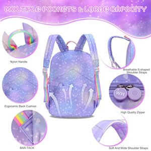 School Backpacks for Teen Girls Laptop Backpack with Lunch Bag，Cute waterproof Travel Bookbags Purple