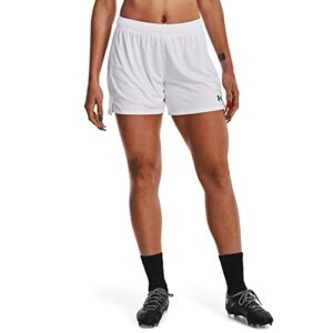 under armour women's standard maquina 3.0 shorts, (100) white / / black, small