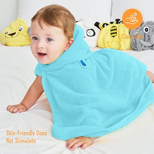 Sunny zzzZZ Baby Hooded Bath Towel and Washcloth Sets, Baby Essentials for Newborn Boy Girl, Baby Shower Towel Gifts for Infant and Toddler - 2 Towel and 8 Washcloths - Owl and Rhino