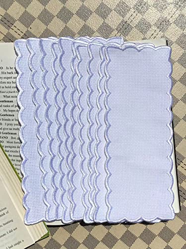 10pcs Pure White Embroidery Edged Book Mark to Cross Stitch, Blank Cross Stitch Bookmark for DIY