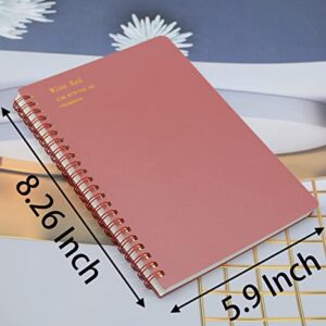 Yansanido Spiral Notebook, 4 Pcs 4 Color A5 Thick Plastic Hardcover 7mm College Ruled Paper 80 Sheets (160 Pages) Journal for School and Office Supplies (4 Pcs A5)