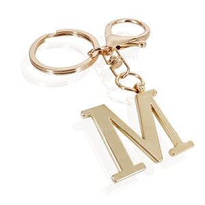 laxpicol gold letter m keychain for women men purse handbags metal alphabet initial letter key ring keychain