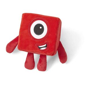 hand2mind numberblock one plush, numberblocks plush, numberblocks toys, cute plushies, plush toys, cute stuffed animals, preschool toys, sensory toys, imaginative play toys (7 in.)