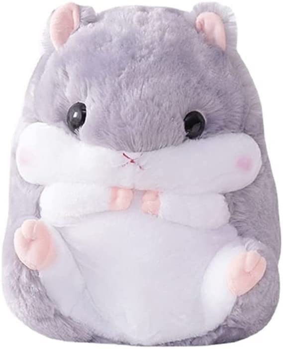 Wgxzyq Hamster Plushie Toy Hamster Stuffed Animal Plush Toy Birthday Xmas Gift for Kids Boys Girls (15.6inch, Grey)