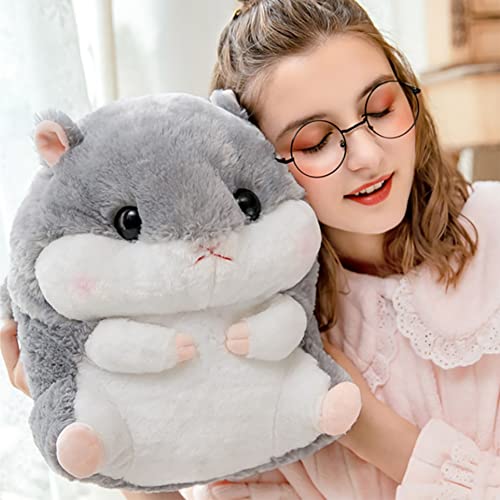 Wgxzyq Hamster Plushie Toy Hamster Stuffed Animal Plush Toy Birthday Xmas Gift for Kids Boys Girls (15.6inch, Grey)