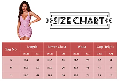 FEOYA Woman Patent Leather Wet Look Hollow Cut Out Bodycon Dress Latex Zipper Nightclub Lingerie Belt Strap Side Zip Clubwear Pink, S