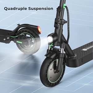 isinwheel S9MAX Electric Scooter, 500W Motor, Up to 22 Miles Range, Top Speed 21.7 MPH, 10-inch Solid Tires, Electric Scooter Adults with Front and Rear Dual Suspension, Dual Braking System & App