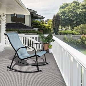 Grand patio Outdoor Mesh Sling Rocking Chair, Steel Rocker Seating Outside for Front Porch, Garden, Patio, Backyard (Blue 1PC)