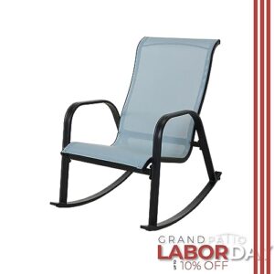 Grand patio Outdoor Mesh Sling Rocking Chair, Steel Rocker Seating Outside for Front Porch, Garden, Patio, Backyard (Blue 1PC)