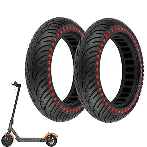 YBang Scooter Honeycomb Solid Tire 8 1/2 × 2 Rubber Tire 8.5 Inch Tubeless Tire for Xiaomi Mi 3/1S/M365/PRO/PRO2 for Gotrax Gxl V2/XR Electric Scooter (2 PCs, Red)