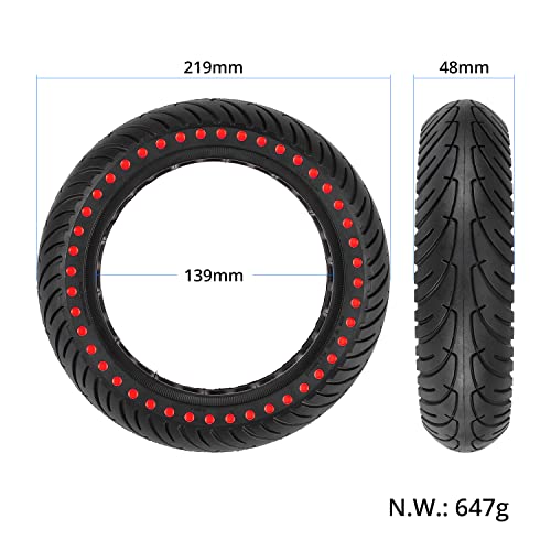 YBang Scooter Honeycomb Solid Tire 8 1/2 × 2 Rubber Tire 8.5 Inch Tubeless Tire for Xiaomi Mi 3/1S/M365/PRO/PRO2 for Gotrax Gxl V2/XR Electric Scooter (2 PCs, Red)