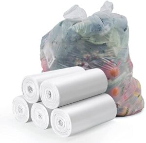 small trash bags 1.2 gallon, biodegradable gallon waste bag, mini compostable strong bathroom wastebasket can liners garbage bags for home office kitchen fit 5 liter 5l, 1 gal, white