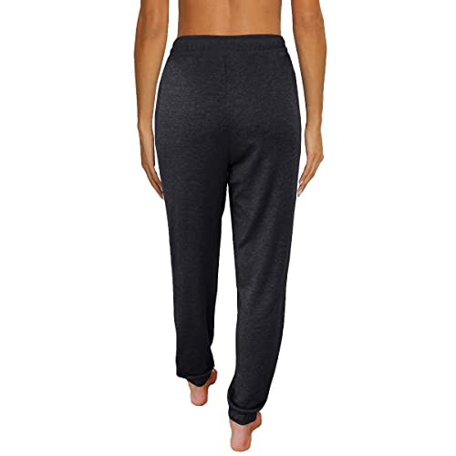 AUTOMET Baggy Sweatpants for Women with Pockets-Lounge Womens Pajams Pants-Womens Running Joggers for Yoga Workout BlackGrey