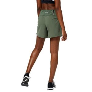 New Balance Women's Impact Run 5 Inch Short 22, Deep Olive Green, Medium